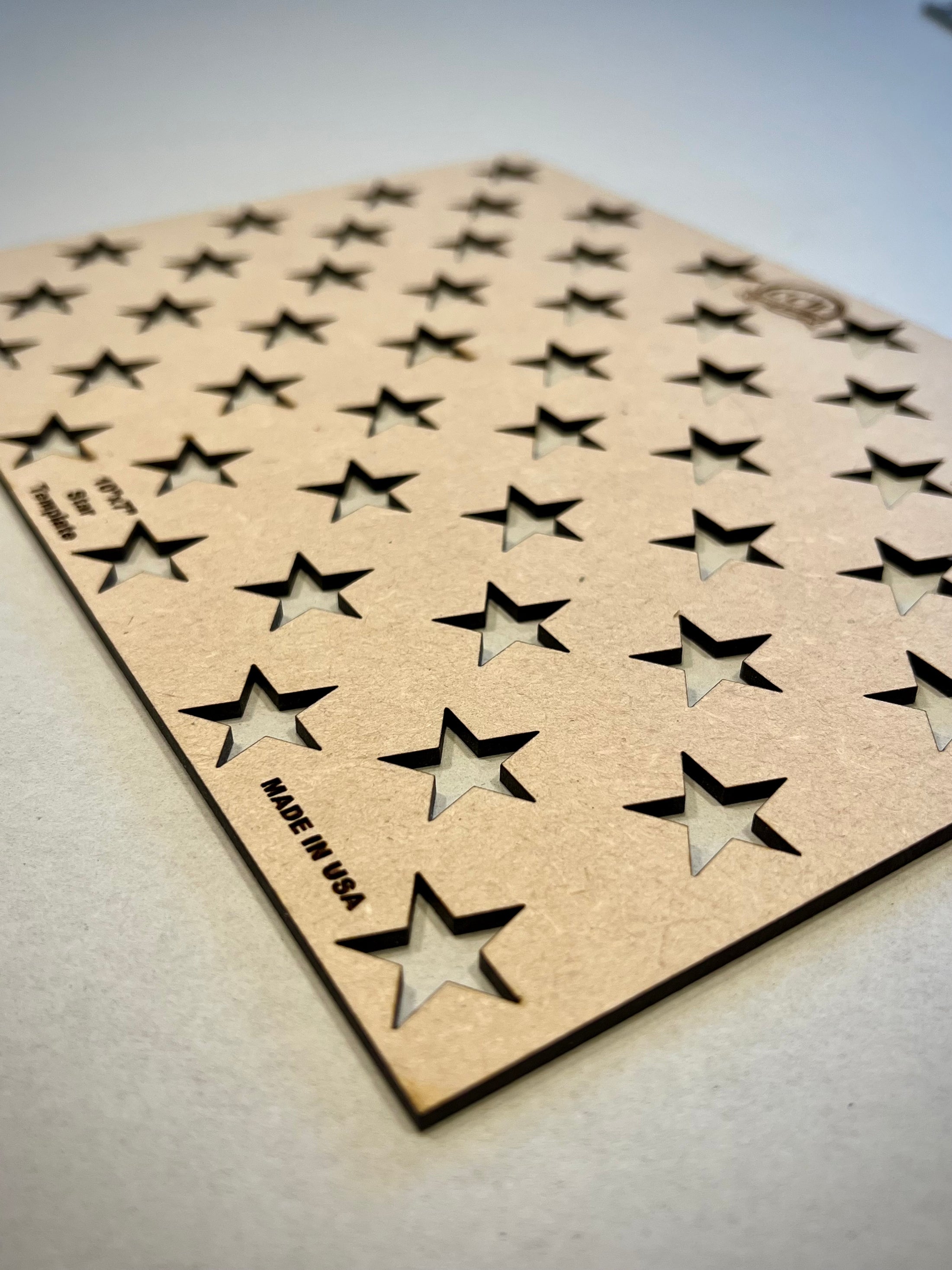 CraftyCop Woodworks 10"x7"-50 Star Template for wood flag