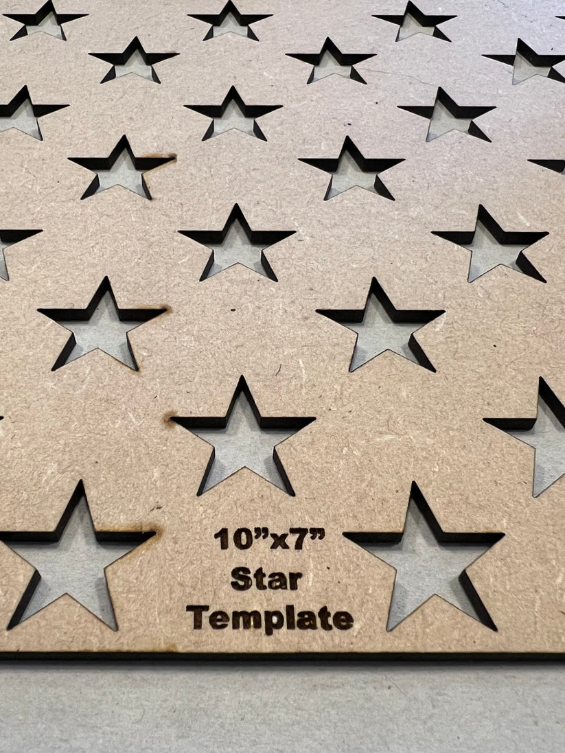 CraftyCop Woodworks 10"x7"-50 Star Template for wood flag