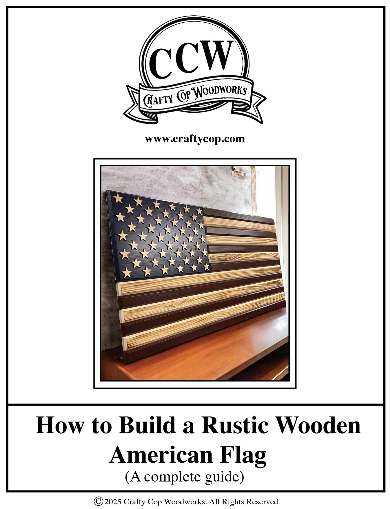 American Wood Flag Build Plans for 19.5" x 37" Flag – CraftyCop Woodworks